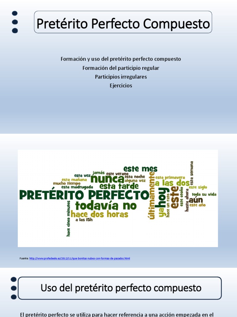 Preterito Perfecto Compuesto | PDF | Verbo | Lingüística