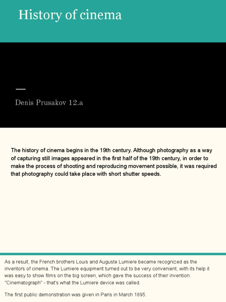 History of Cinema: Denis Prusakov 12.a | PDF | Cinematography