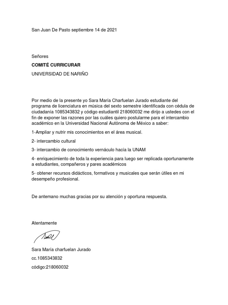 Carta Comite Curricular | PDF Carta Comite Curricular | PDF