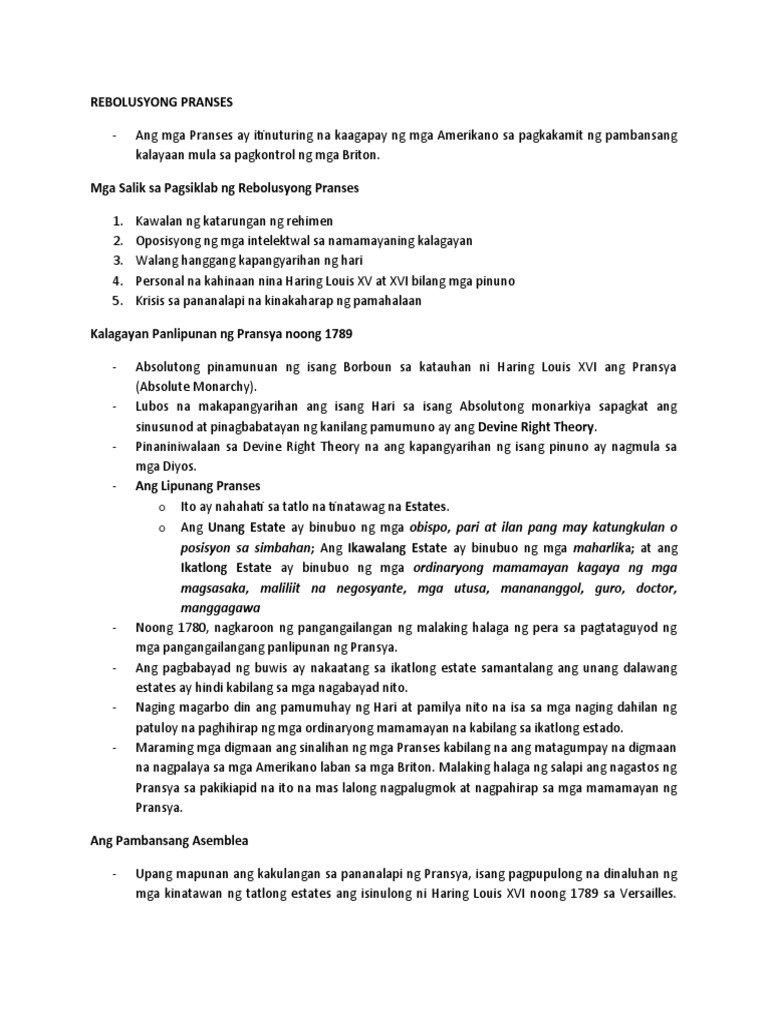 Rebolusyong Pranses | PDF