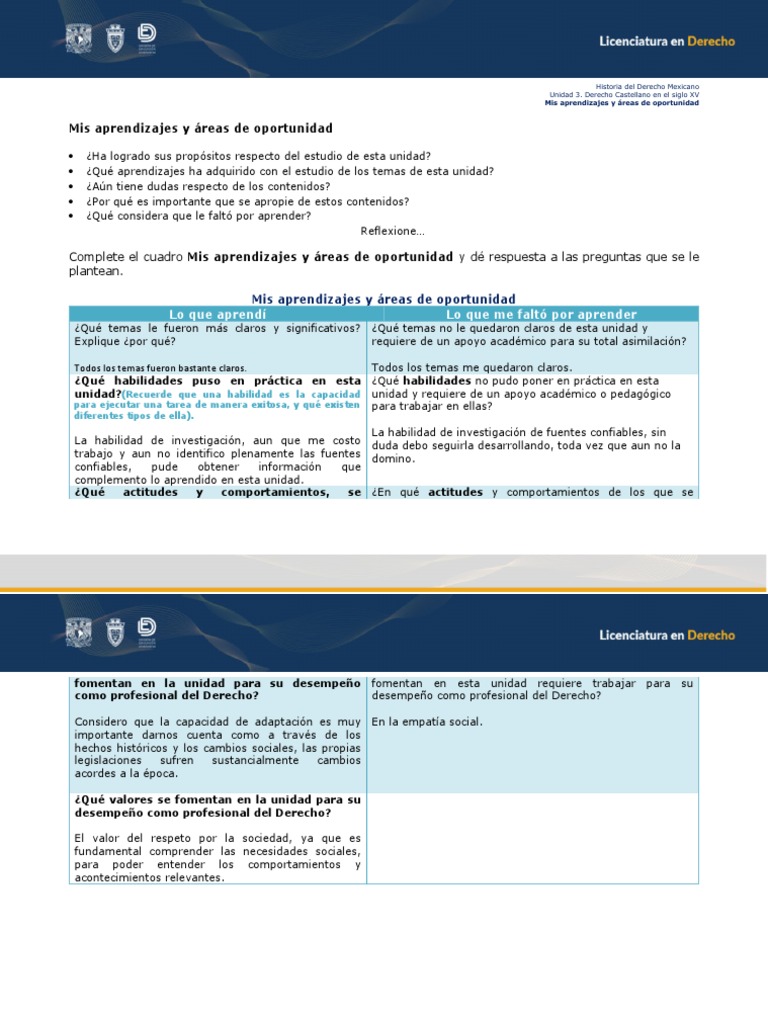 Mis Aprendizajes y Áreas de Oportunidad | PDF | Aprendizaje | Ciencia ...