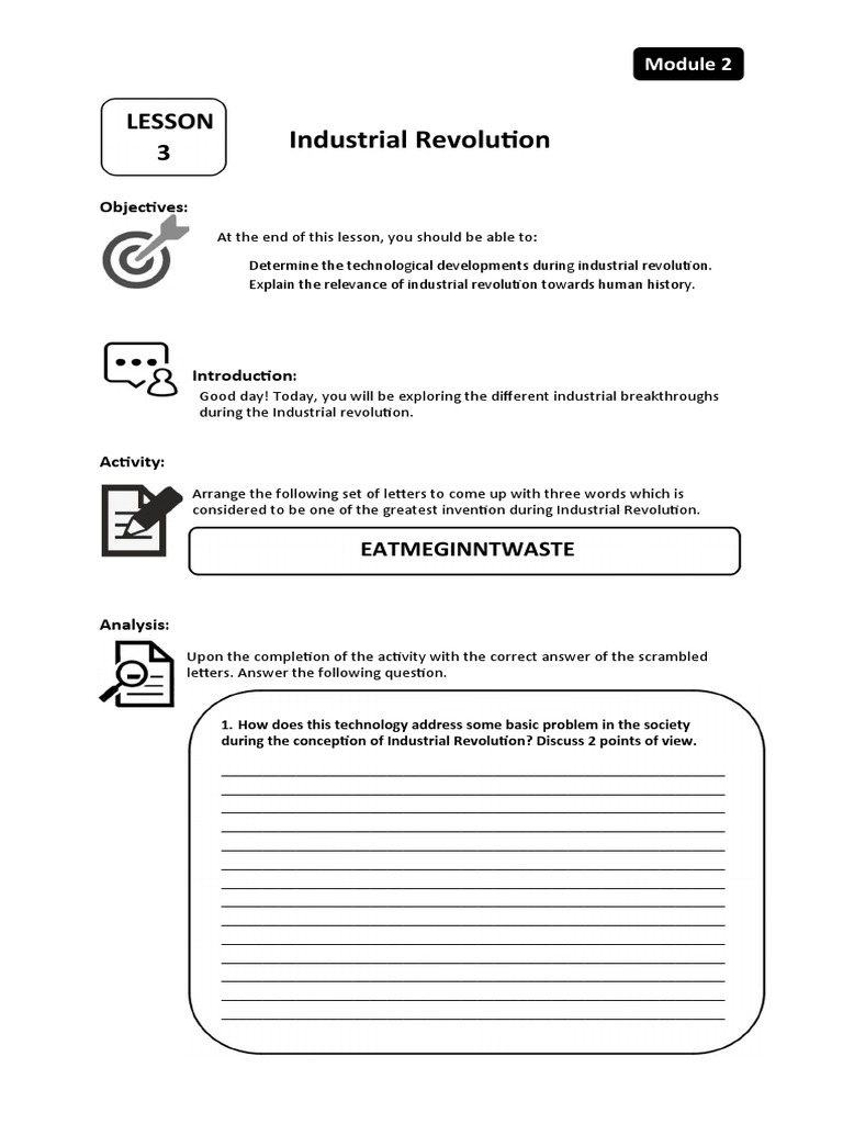 STS121 M2L3 - Industrial Revolution | PDF | Industrial Revolution ...