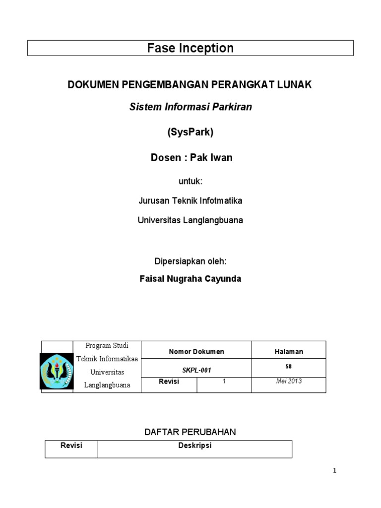 Sistem Informasi Parkiran SysPark | PDF