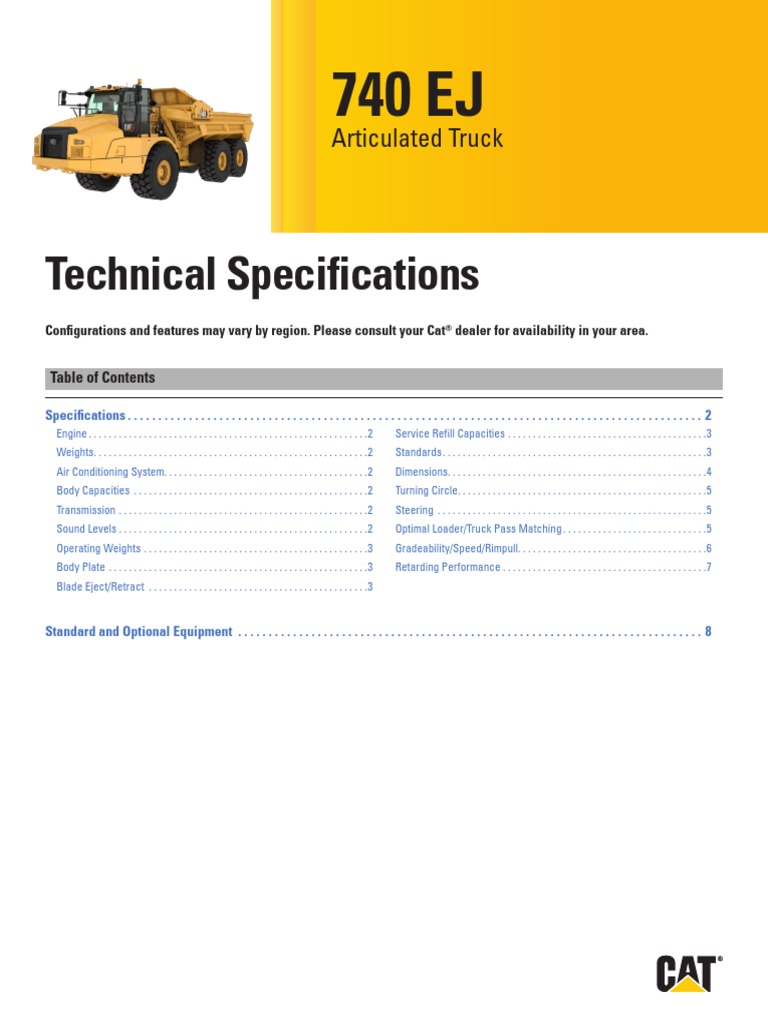 Cat Adt 740 Ej | PDF | Horsepower | Truck