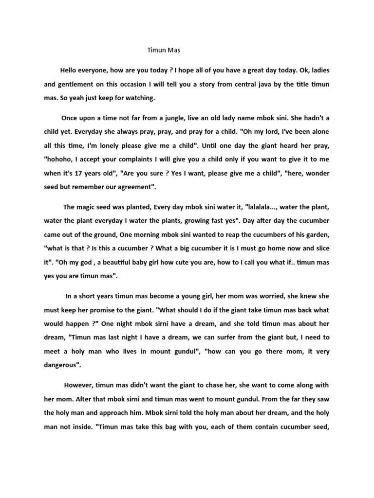 Timun Mas-WPS Office | PDF | Poetry