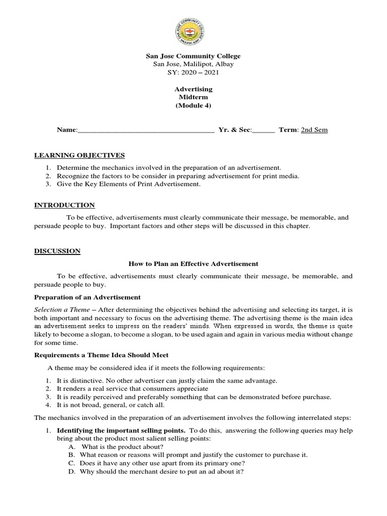 Advertising Module 4 Midterm | PDF | Advertising | Brand Advertising Module 4 Midterm | PDF | Advertising | Brand