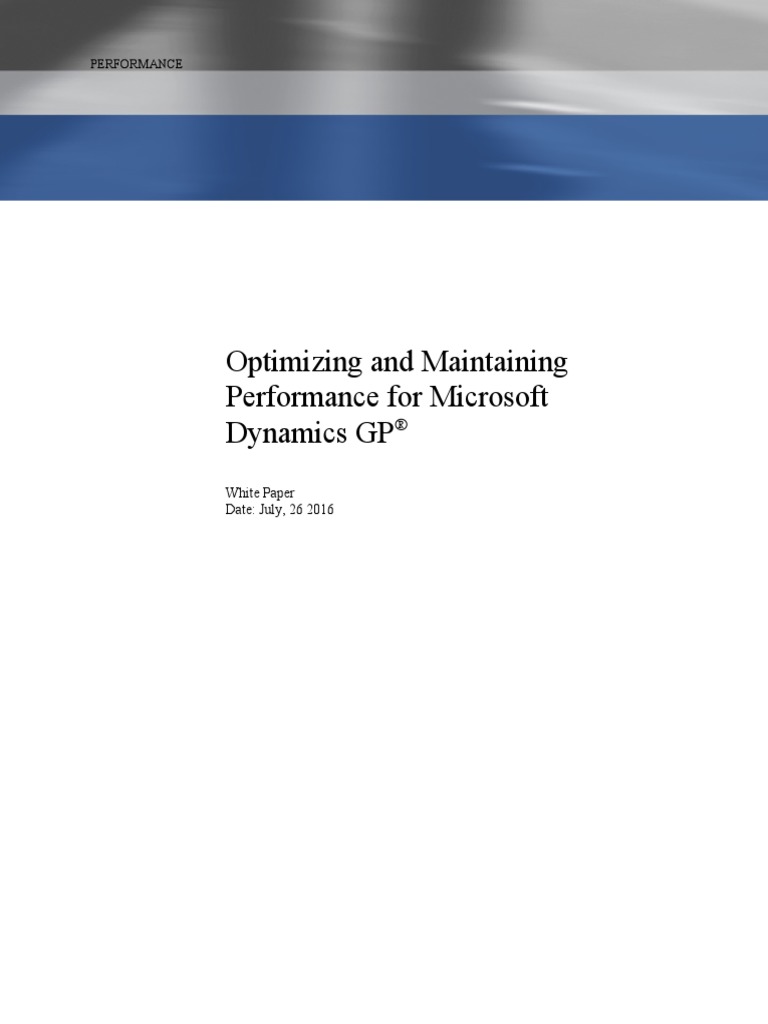 MDGP WhitePaper Performance | PDF | Microsoft Sql Server | Databases