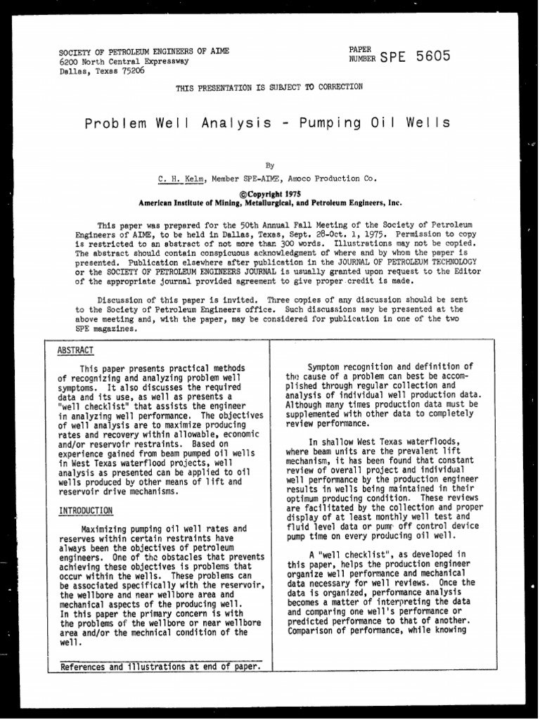 Problem Well Analysis in Oil Production | PDF | Petroleum Reservoir | Pump