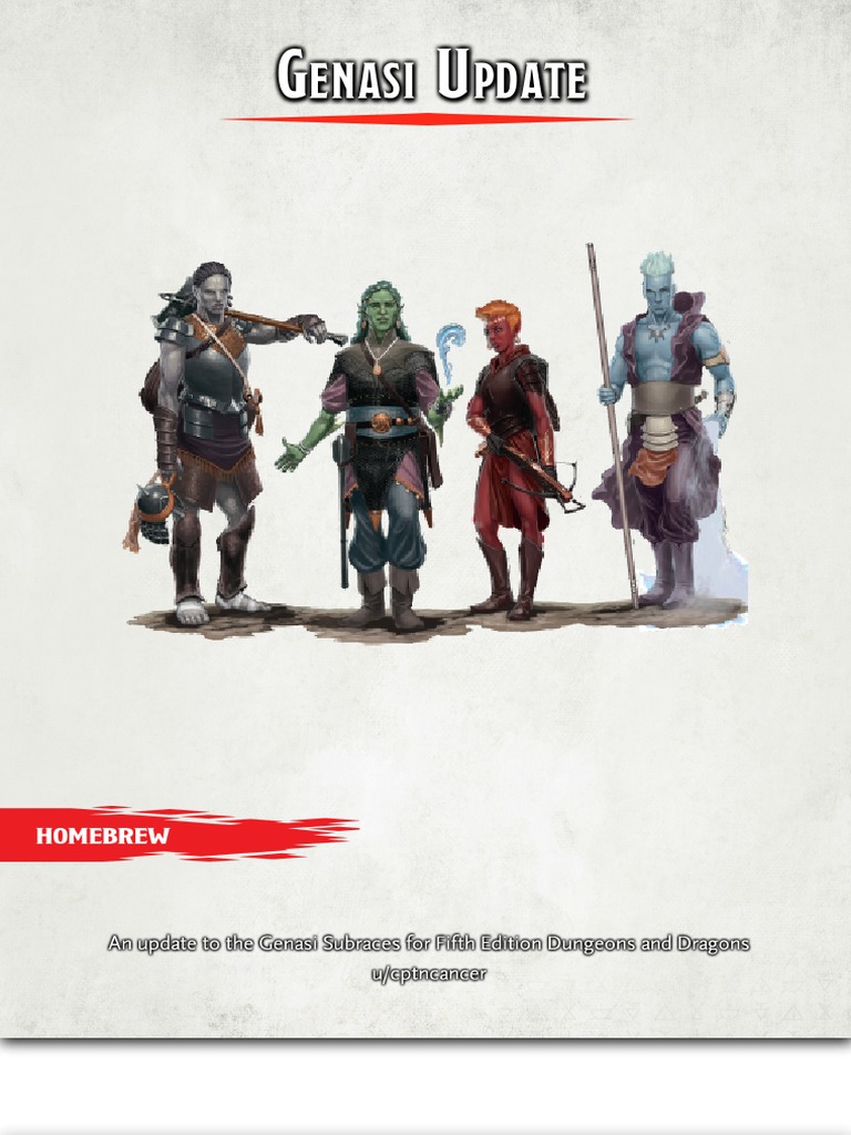 Genasi Subraces - GM Binder | PDF | Fires | Jinn