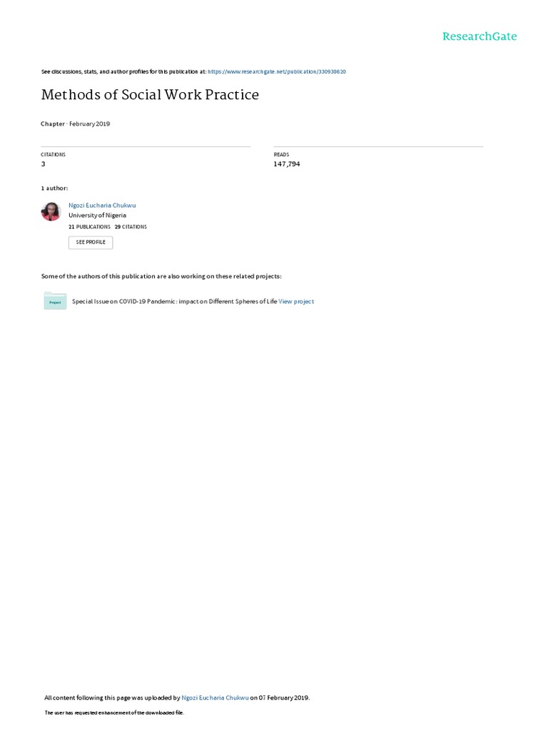 Methods of Social Work Practice: February 2019 | PDF | Social Work