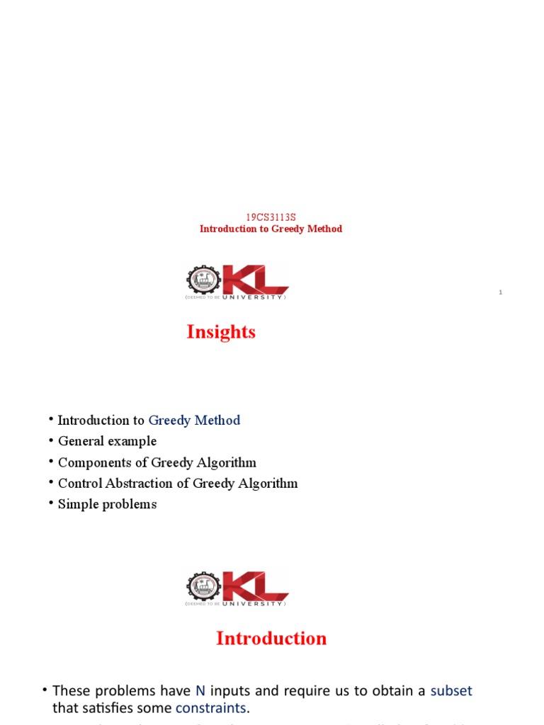 Session 8 - Greedy Method - Intro | PDF | Applied Mathematics | Computational Science