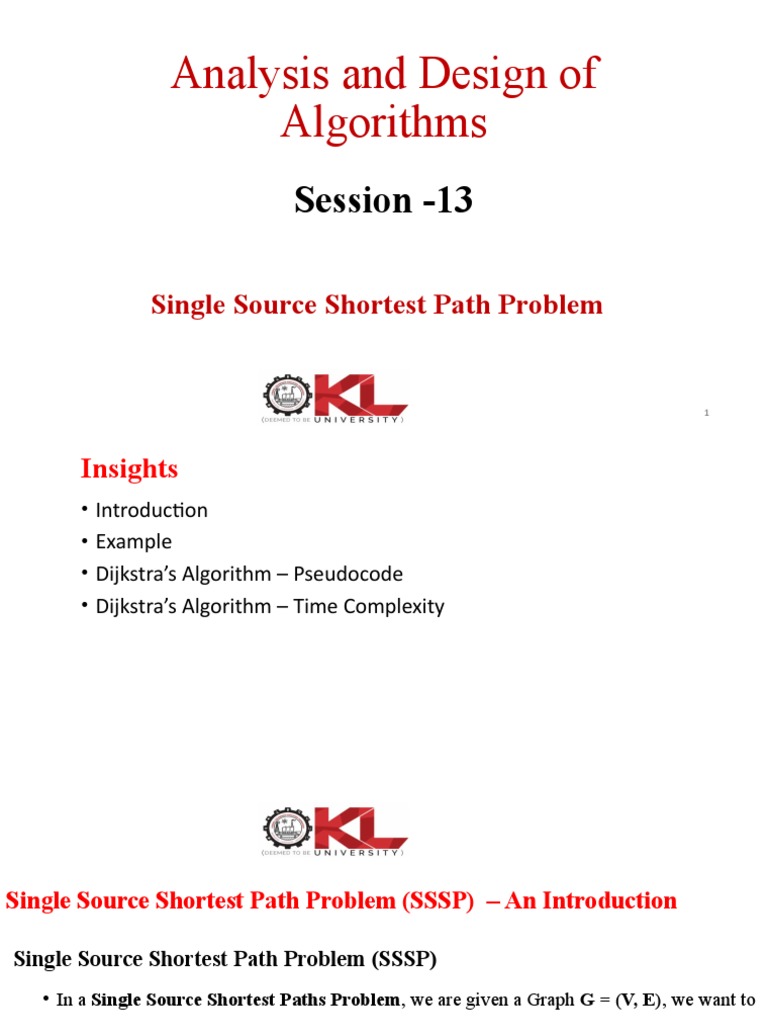 Session 13 - Single Source Shortest Path Method | Download Free PDF ...