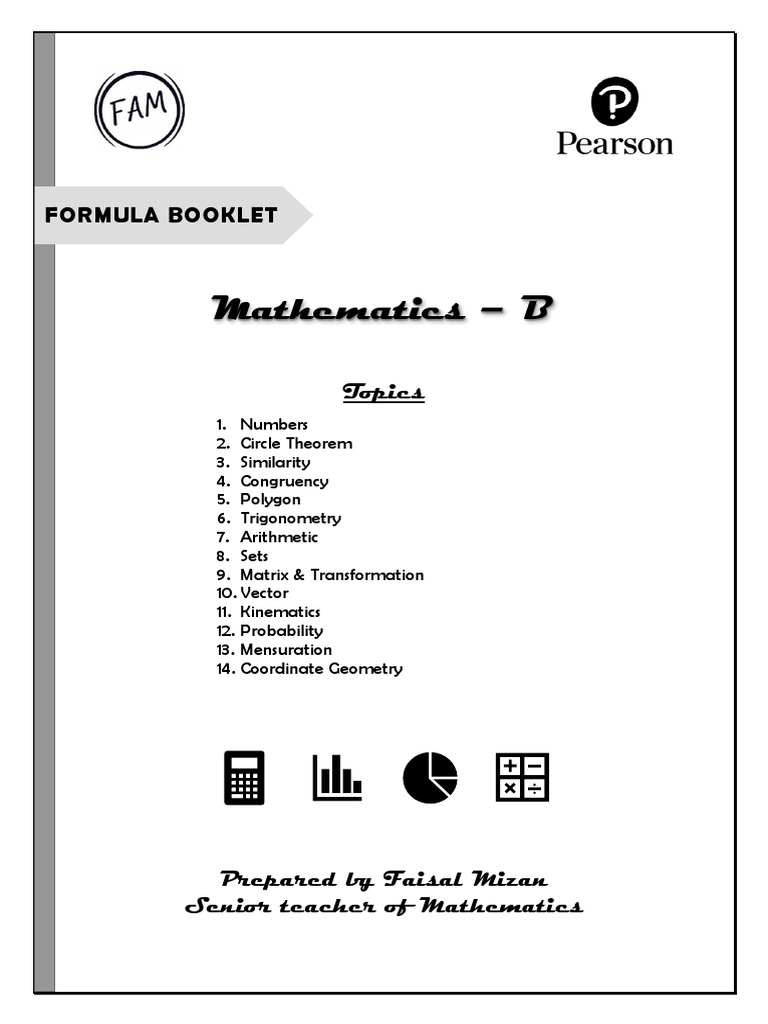 Mathematics B: Formula Booklet | PDF | Matrix (Mathematics) | Numbers