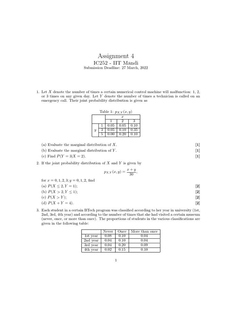 Analysis of Joint and Marginal Probability Distributions for Random ...