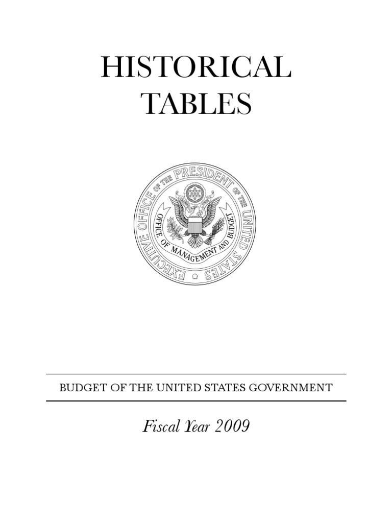 Historical Tables of The FY 2009 Budget | PDF | Government Budget ...