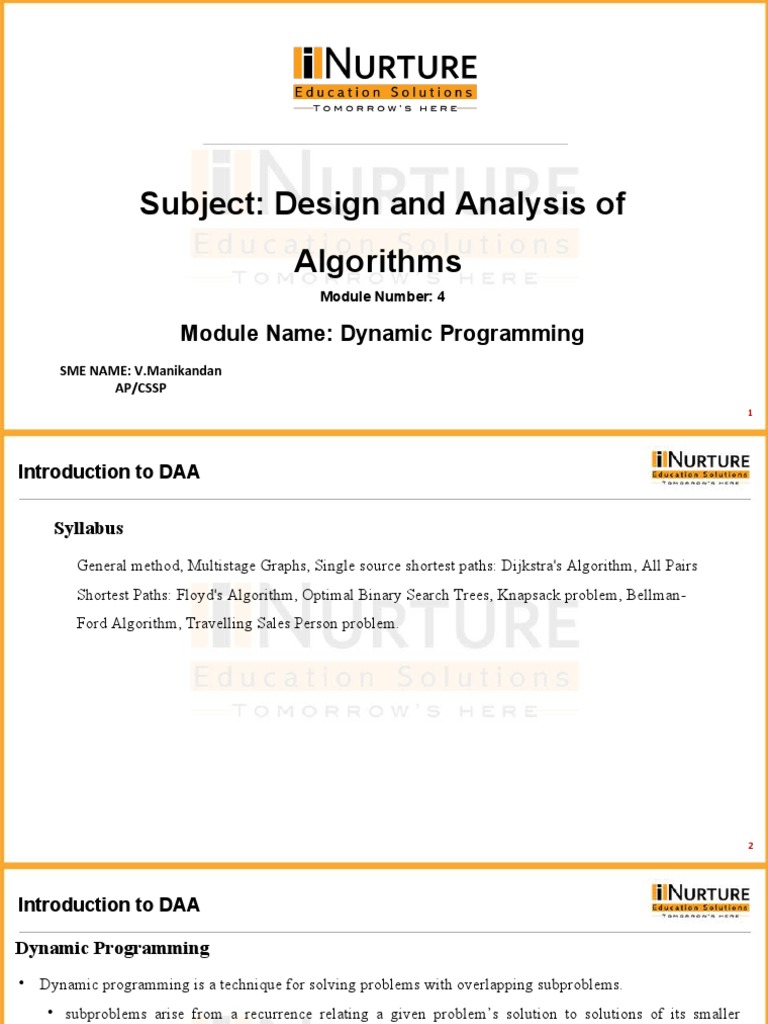 Daa M-4 | PDF | Dynamic Programming | Vertex (Graph Theory)