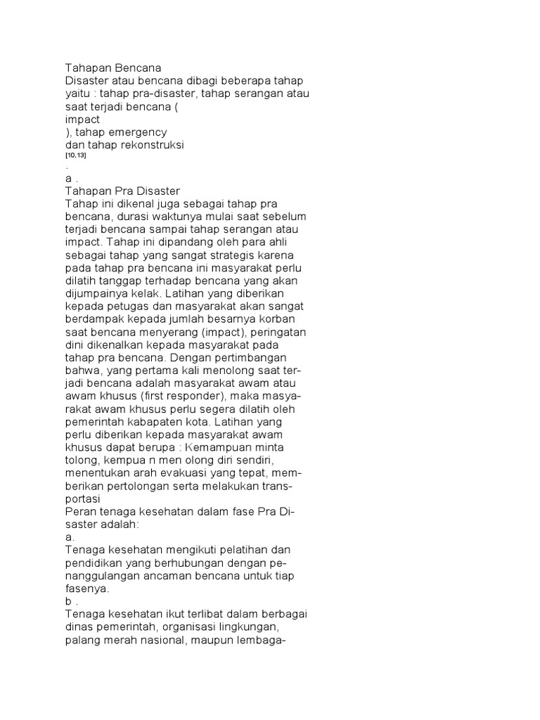 Tahapan Penanganan Bencana Kesehatan | PDF