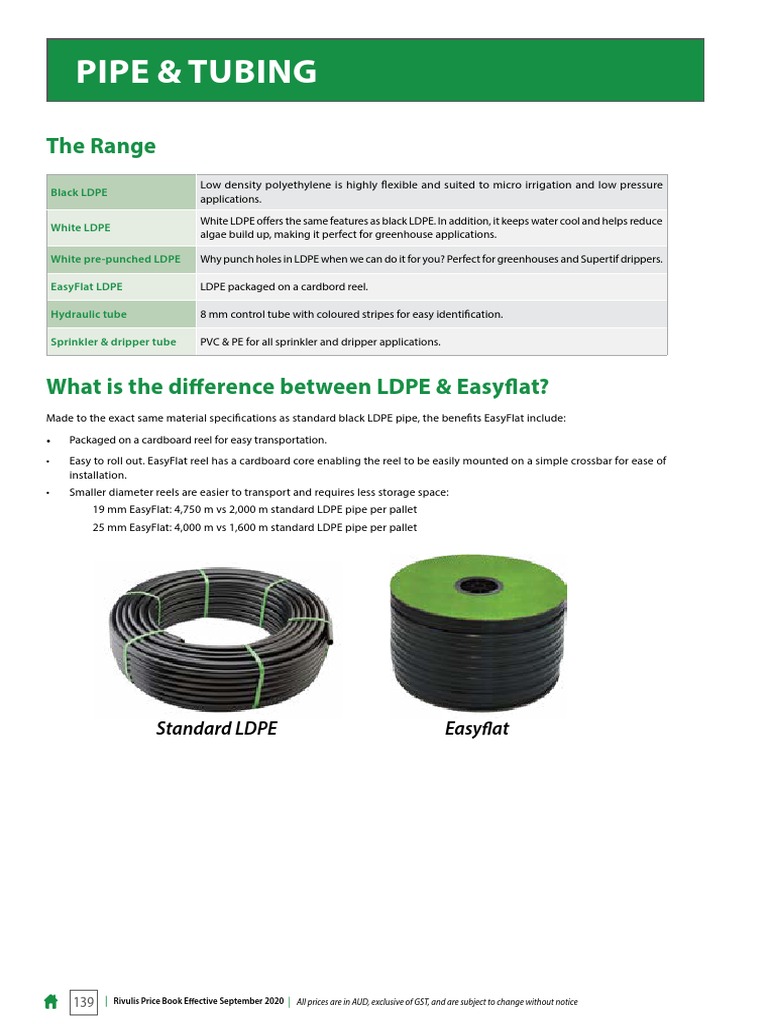Rivulis LDPE Pipe Catalog | PDF | Pipe (Fluid Conveyance) | Building ...
