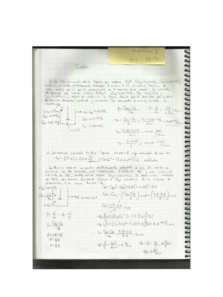 Reactores 1 Problemas Resueltos | PDF