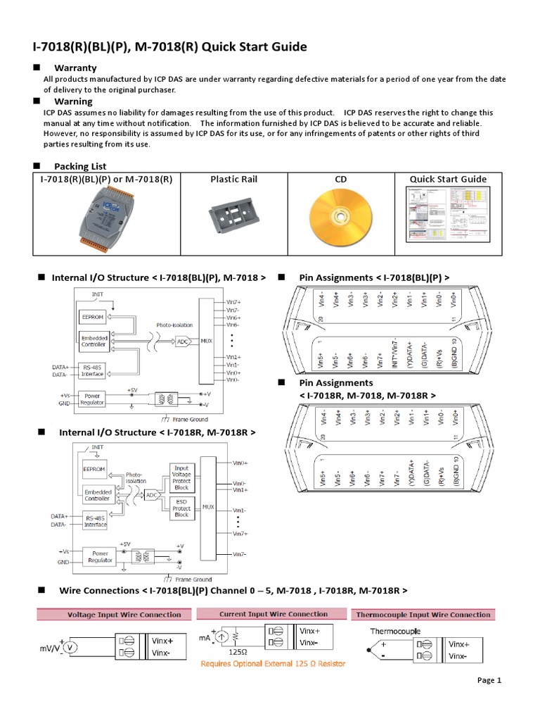 I-7018 (R) (BL) (P), M-7018 (R) Quick Start Guide | PDF | World Wide ...