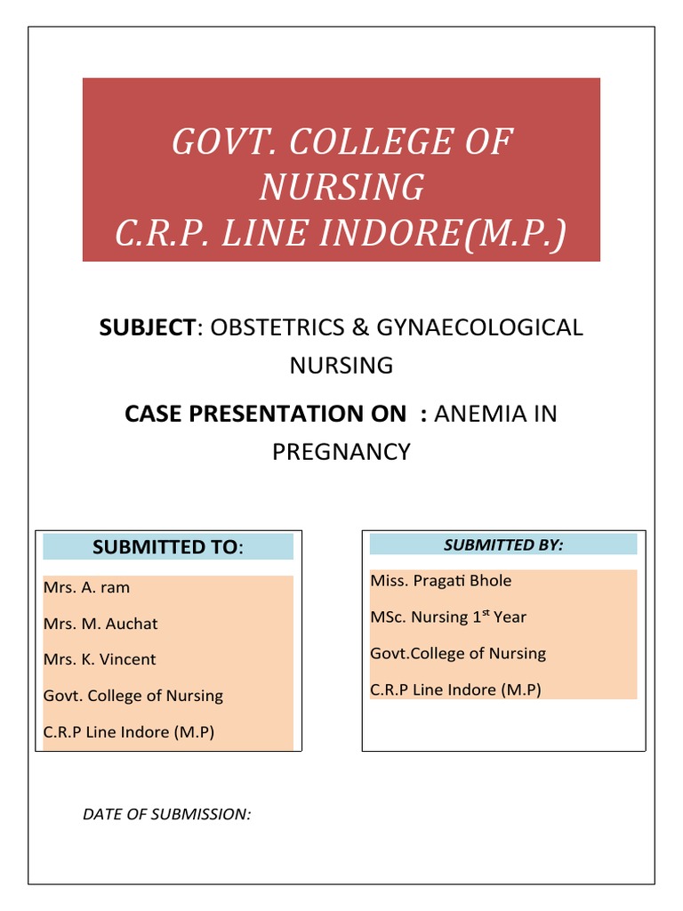 Case Presentation On Anemia | PDF | Anemia | Pregnancy