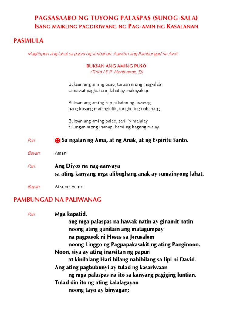 Pagsasaabo NG Tuyong Palaspas | PDF