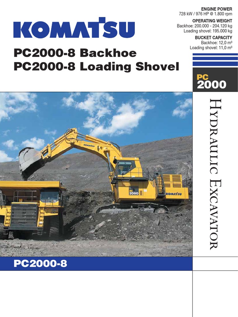 Powerful and Efficient Hydraulic Excavator: The Komatsu PC2000-8 | PDF ...