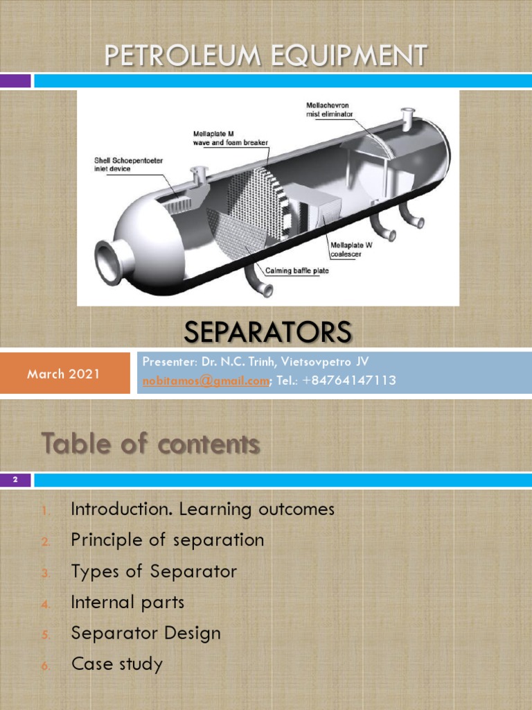 Separator Design and Principles Guide | PDF | Atmosphere | Phases Of Matter