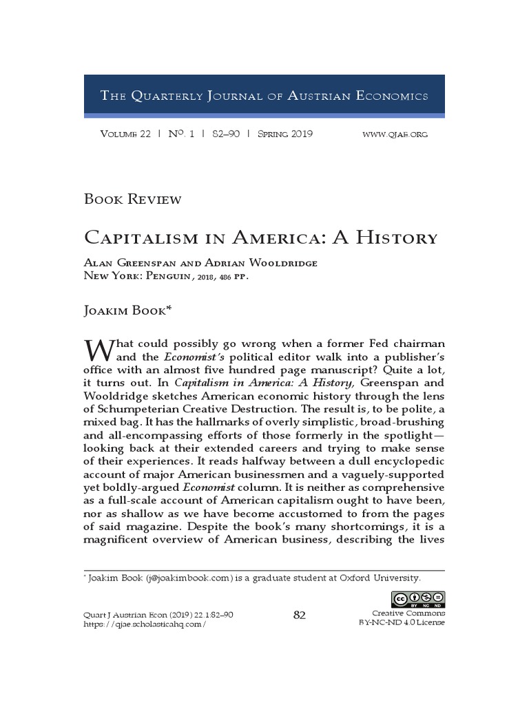 Capitalism in America A History | PDF | Great Depression | Entrepreneurship