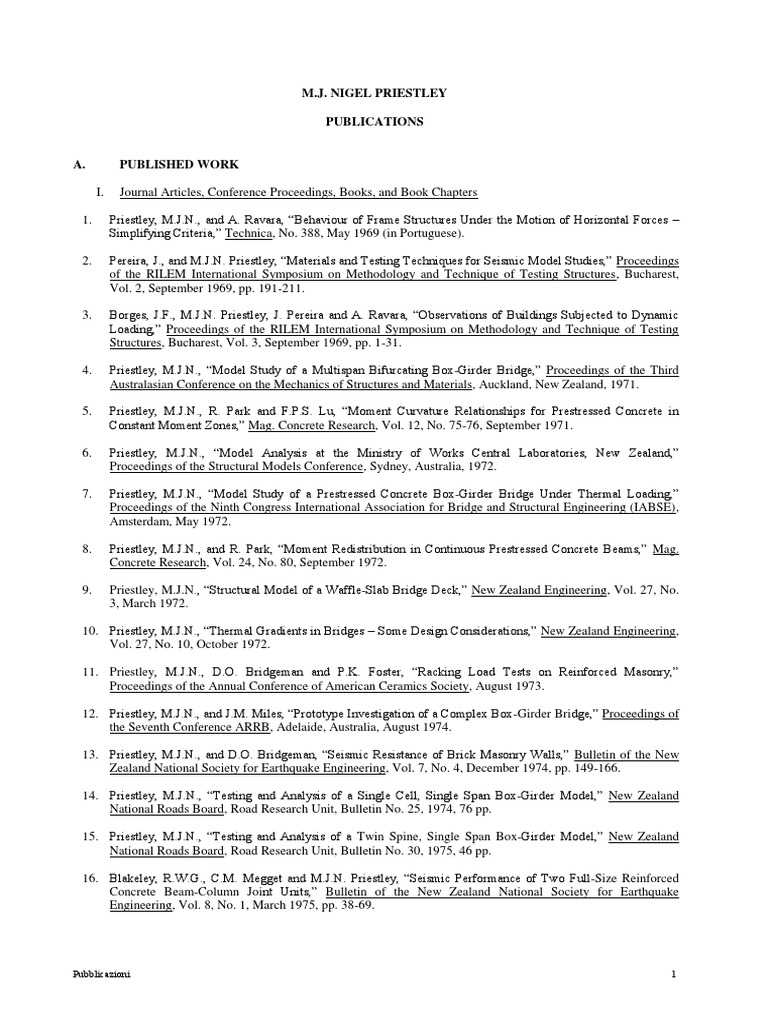 Nigel Priestley Publications To 2000 | Download Free PDF | Earthquake ...