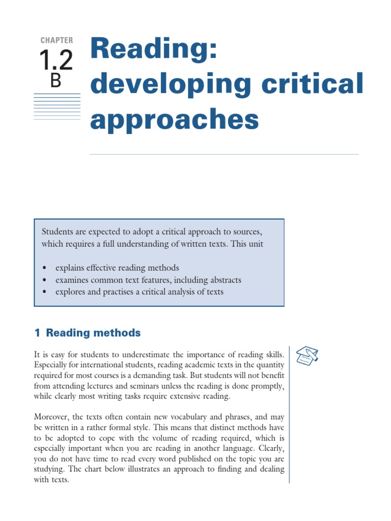 Chapter 2b Reading - Developing Critical Approaches | PDF | Internet ...