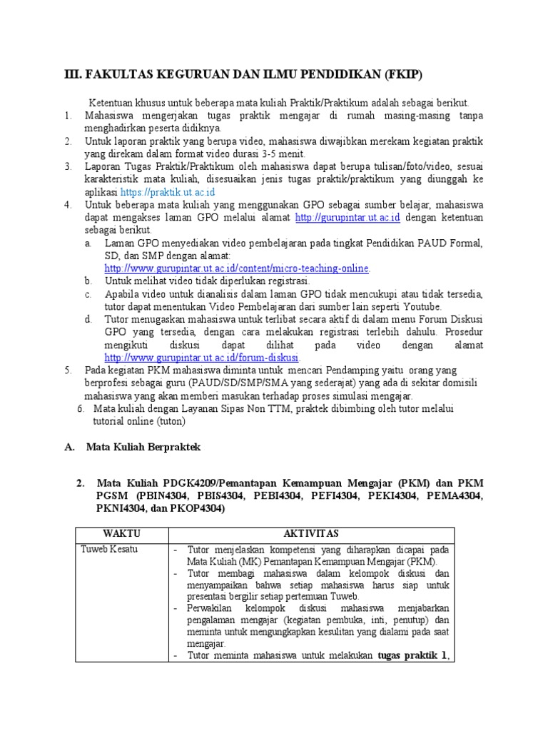 Panduan Praktik Mengajar FKIP | PDF