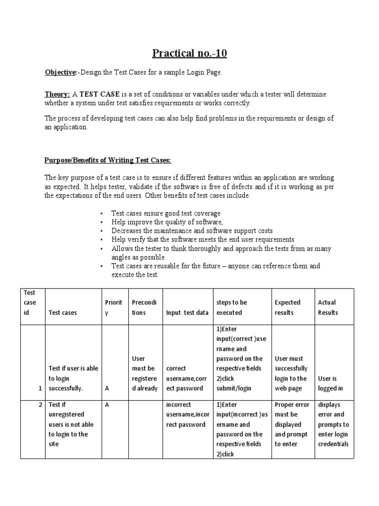 10 Testcases - Login Page | PDF | Login | Password