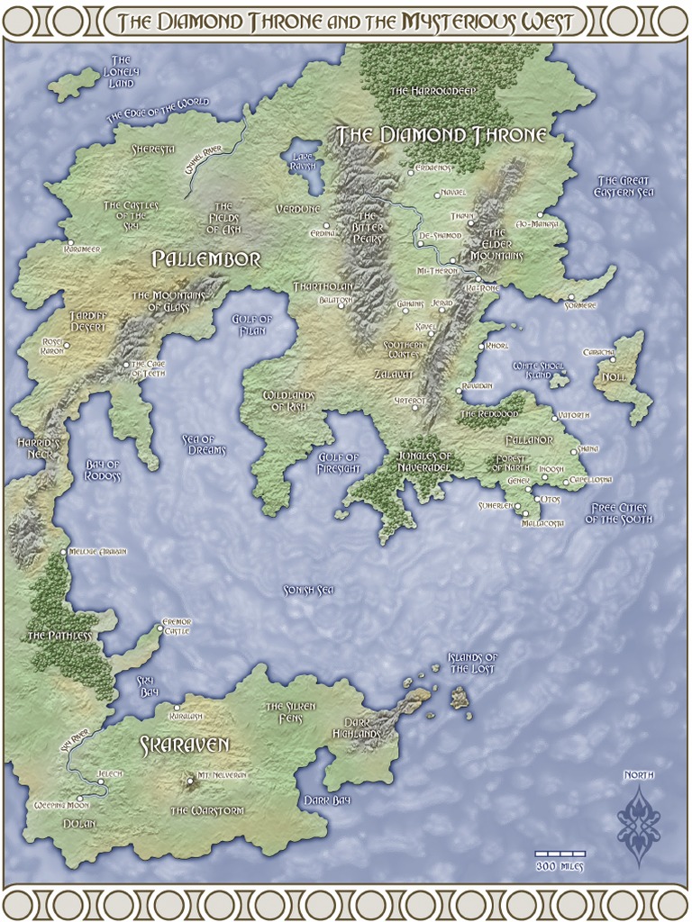 Arcana Evolved Map of the Diamond Throne and the Mysterious West | PDF