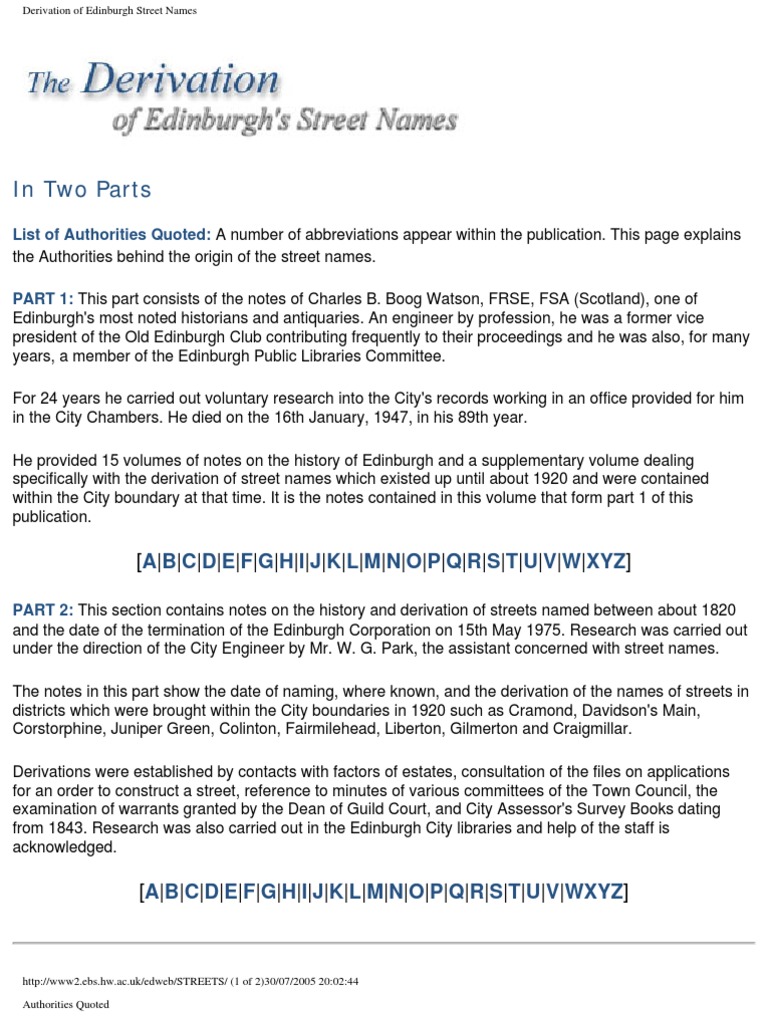 Edinburgh Street Names | PDF | Edinburgh