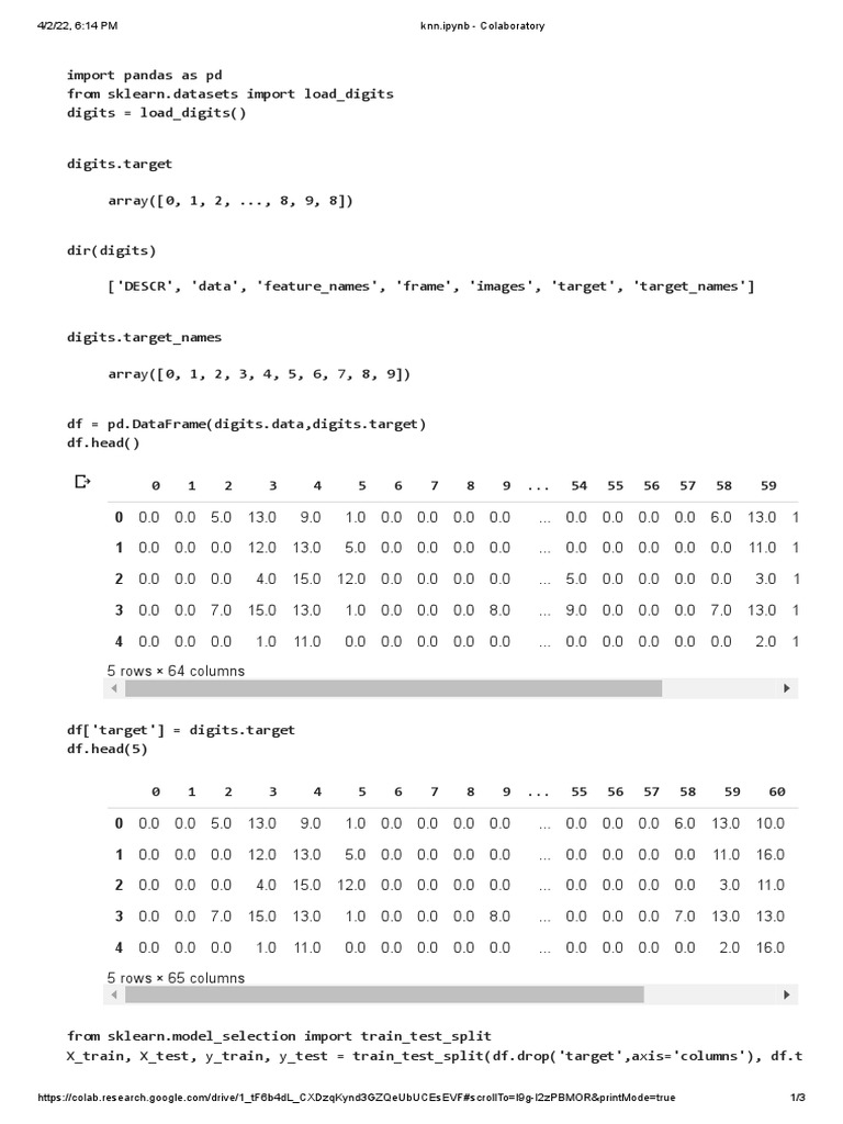 KNN - Ipynb - Colaboratory | PDF | Computing | Data