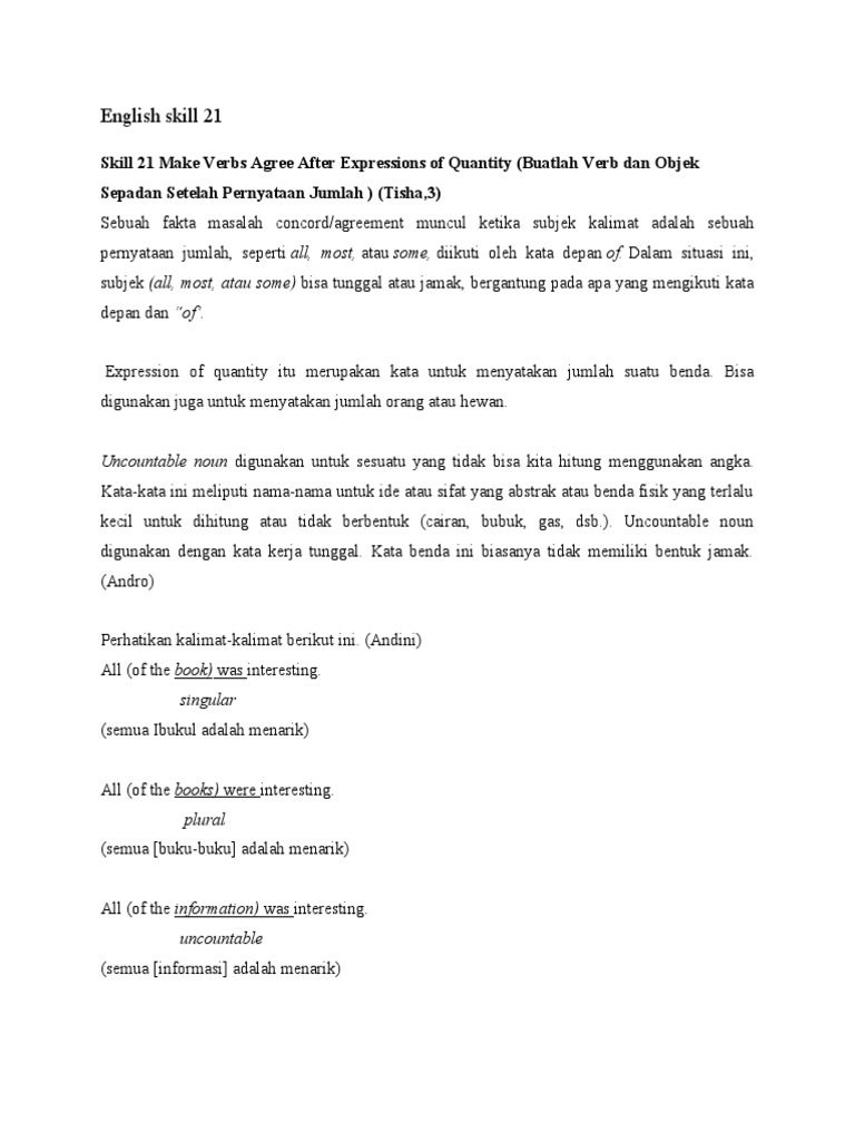 English Skill 21 + Excersice - 1 | PDF