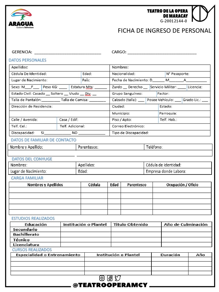 Ficha Del Empleado TOM | PDF