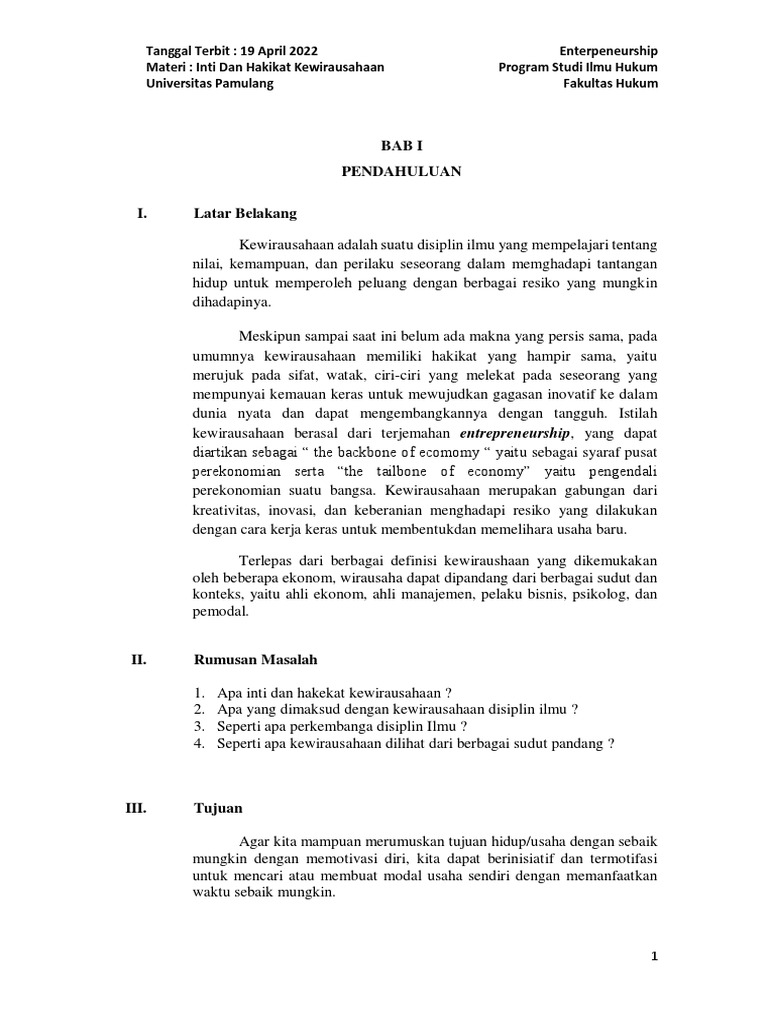 Isi Tiap Bab 1, 2, 3, 4 | PDF