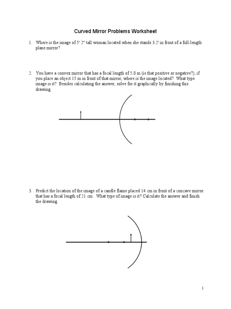 Mirror Problems Worksheet | PDF