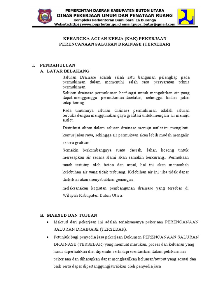 Kak Drainase | PDF | Teknologi & Rekayasa