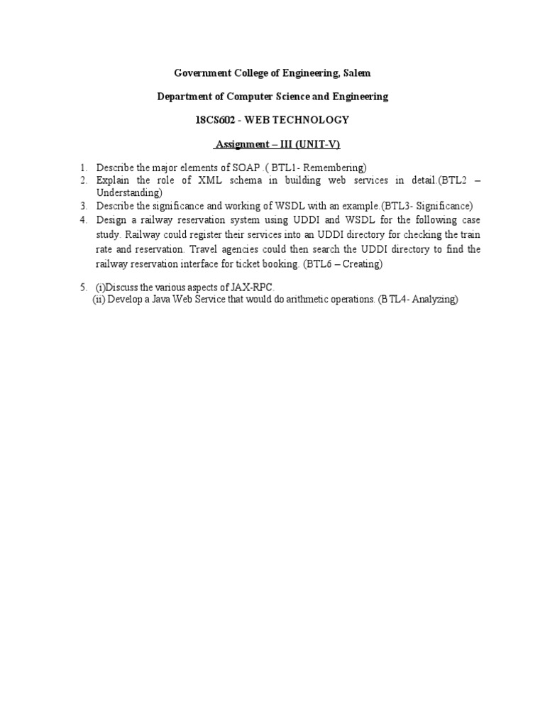 Government College of Engineering, Salem Department of Computer Science and Engineering 18Cs602 ...