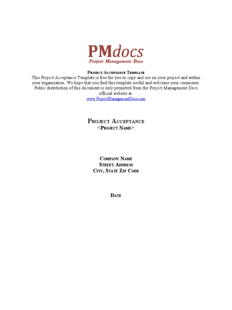 Project Acceptance Template Guide | PDF | Project Management | Business