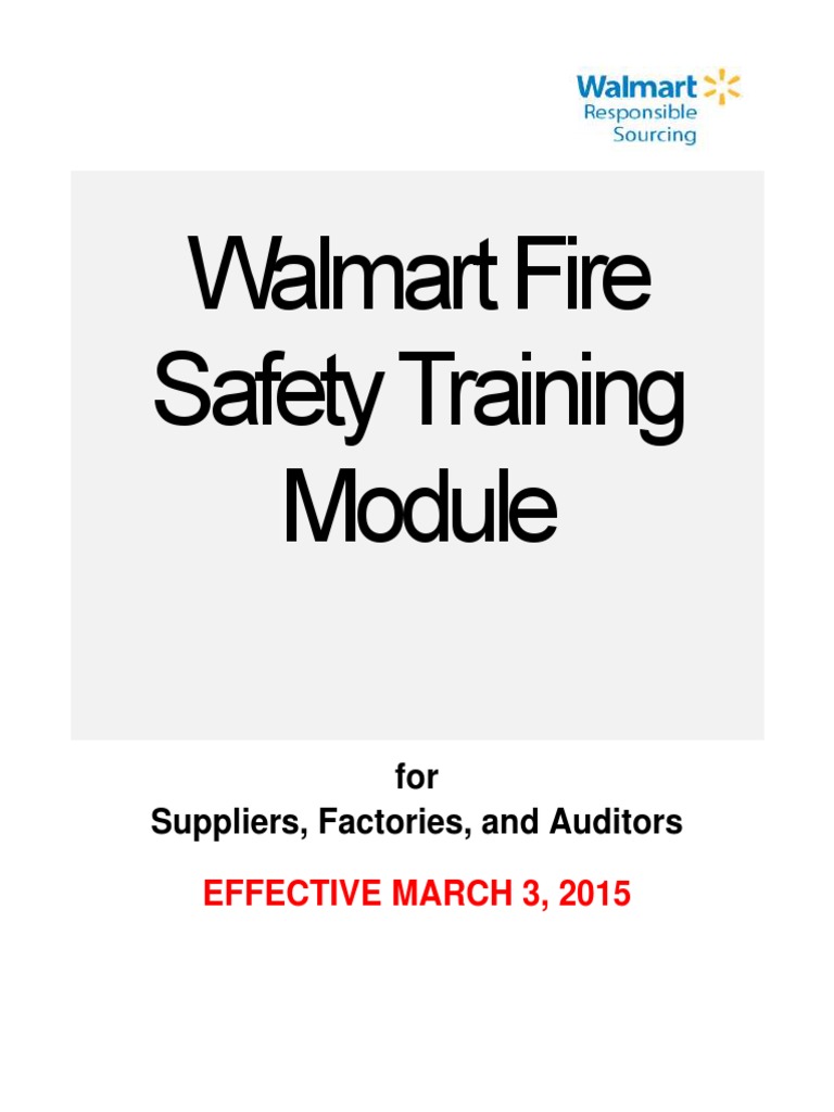 Walmart Fire Safety Training Module For Suppliers Factories and ...