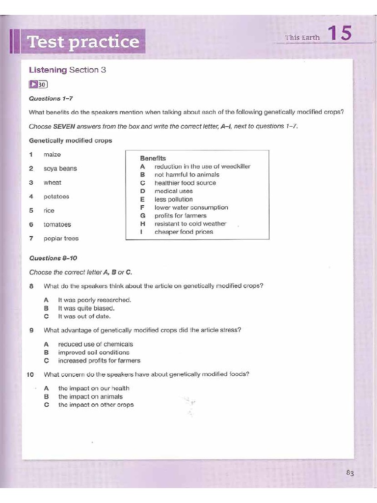 GM Food Listening Practice | PDF