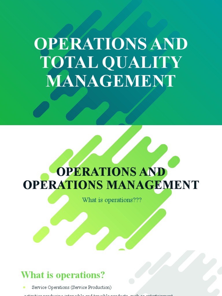 Operations and Total Quality Management | PDF | Goods | Marketing