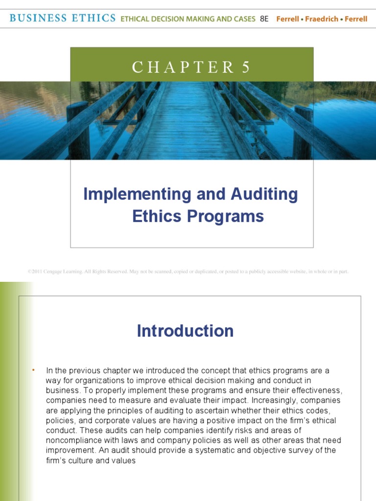 Implementing and Auditing Ethics Programs | PDF | Audit | Crisis Management