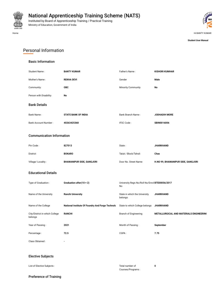 National Apprenticeship Training Scheme (NATS) | PDF