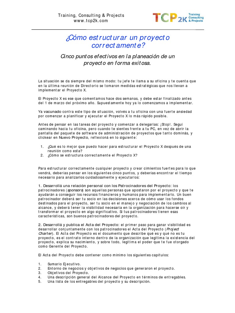 Como Estructurar Un Proyecto Correctamente | PDF Como Estructurar Un Proyecto Correctamente | PDF