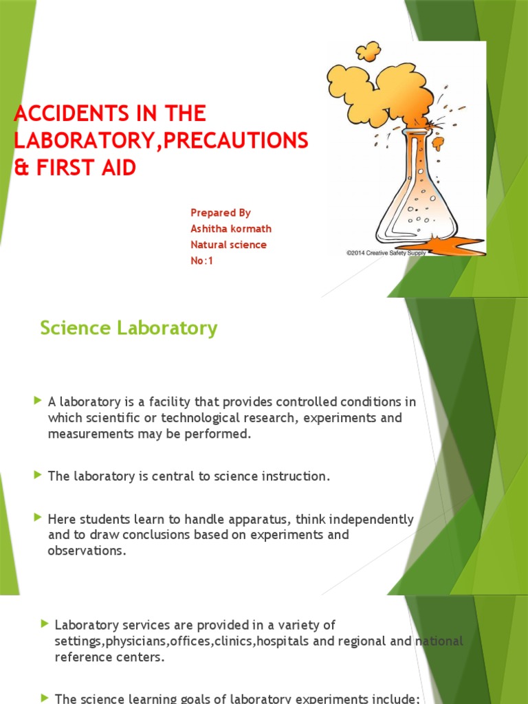 Accidents in The Laboratory, Precautions & First | PDF | Laboratories ...